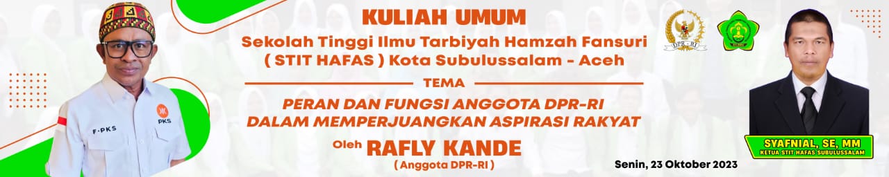 GELAR KULIAH UMUM STIT HAFAS, RAFLY KANDE SIAP SUARAKAN KEPENTINGAN ...